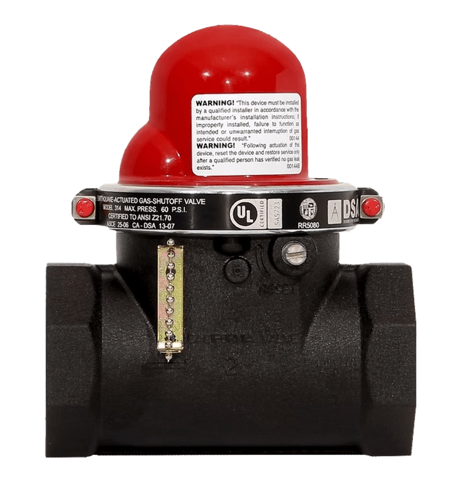 Pacific Seismic Products 314 Series 2" 60PSI Horizontal Inlet Threaded ...