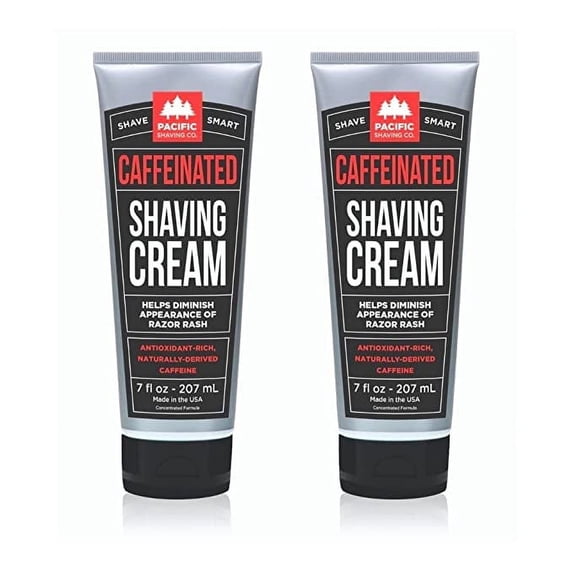 Pacific Shaving Company Caffeinated Shaving Cream, Vegan Formula, 2 ...