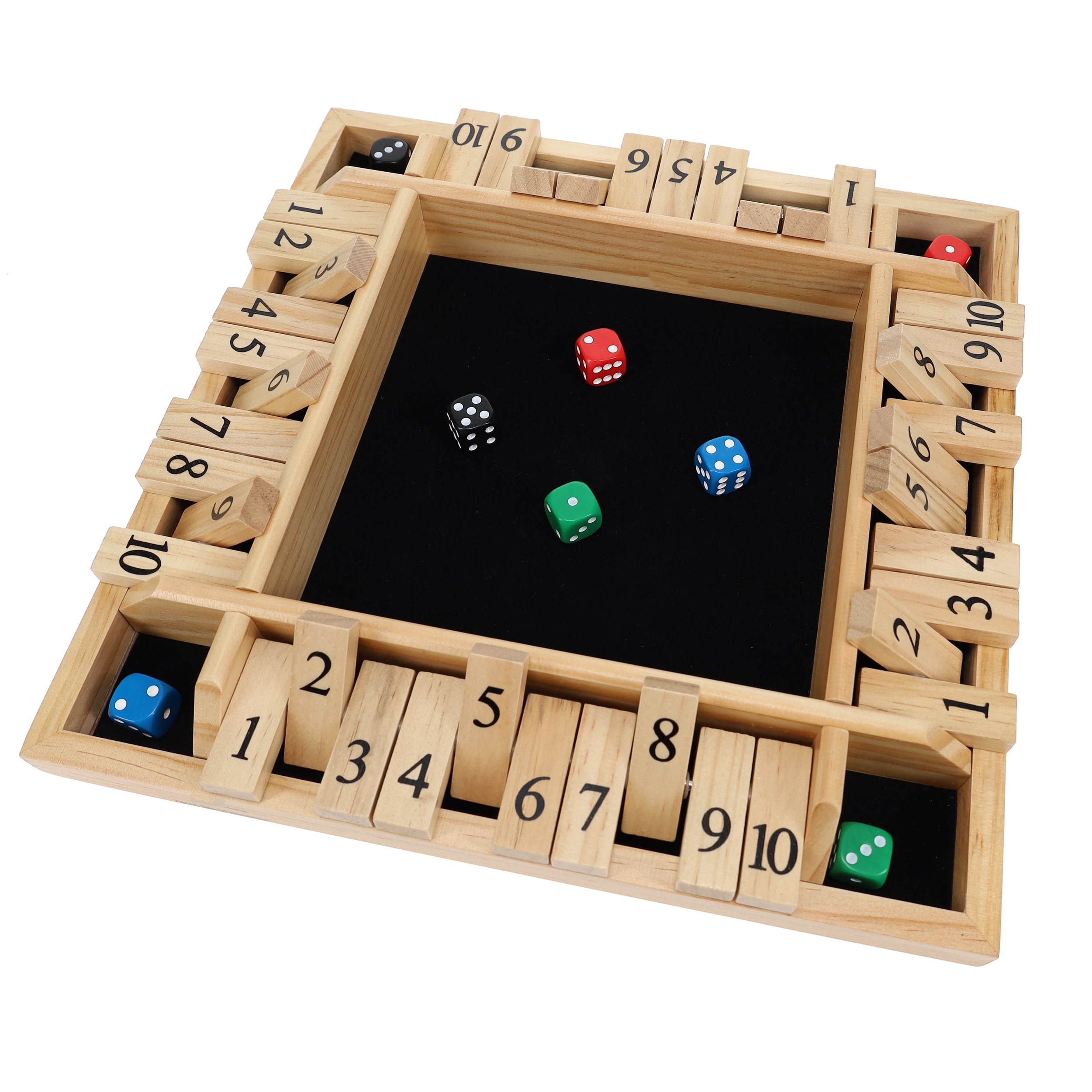 Pacific Shore Games 4 Player Shut The Box Dice Game - Natural Solid ...
