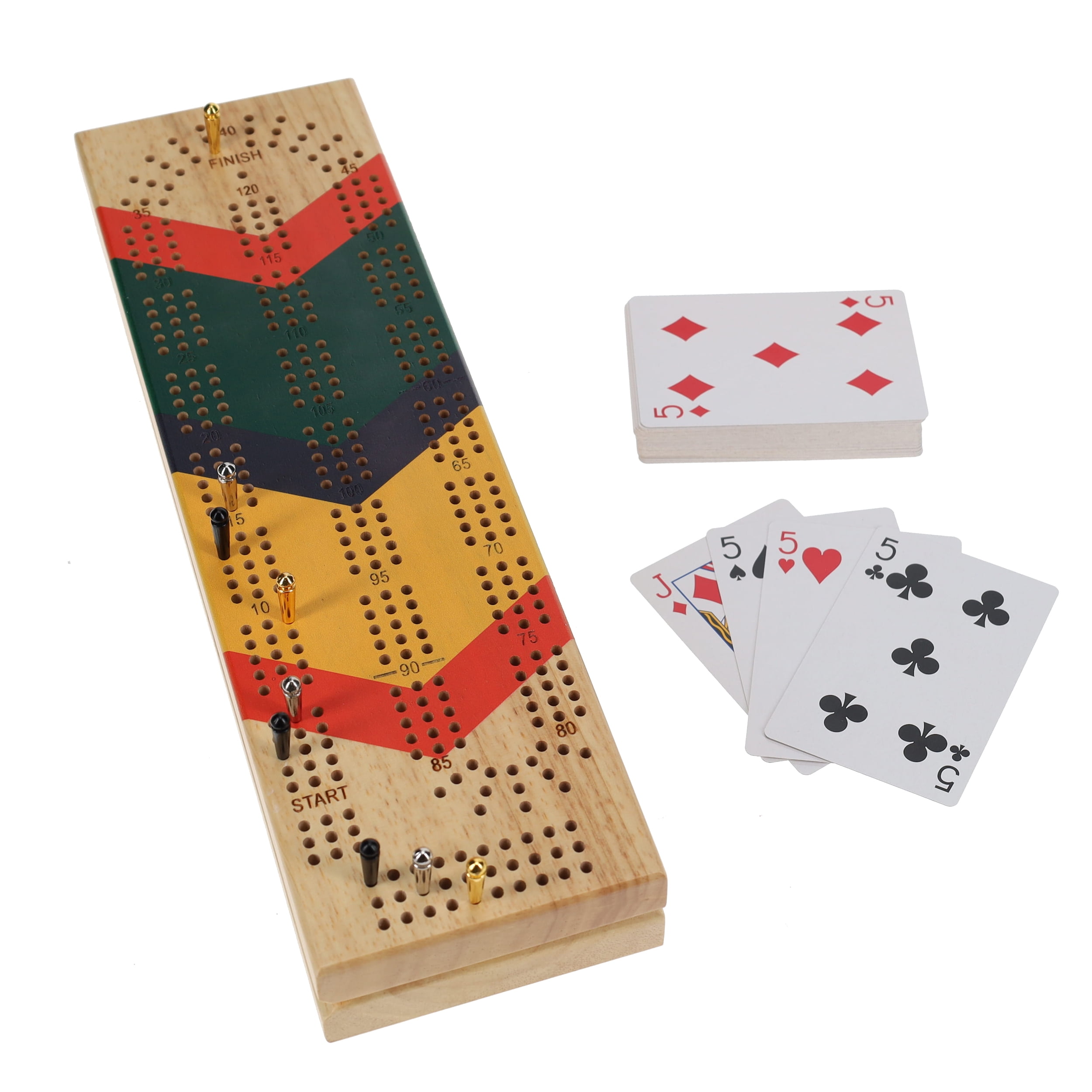 Pacific Shore Games Cabinet Cribbage Set, Solid Wood 3 Track Board ...