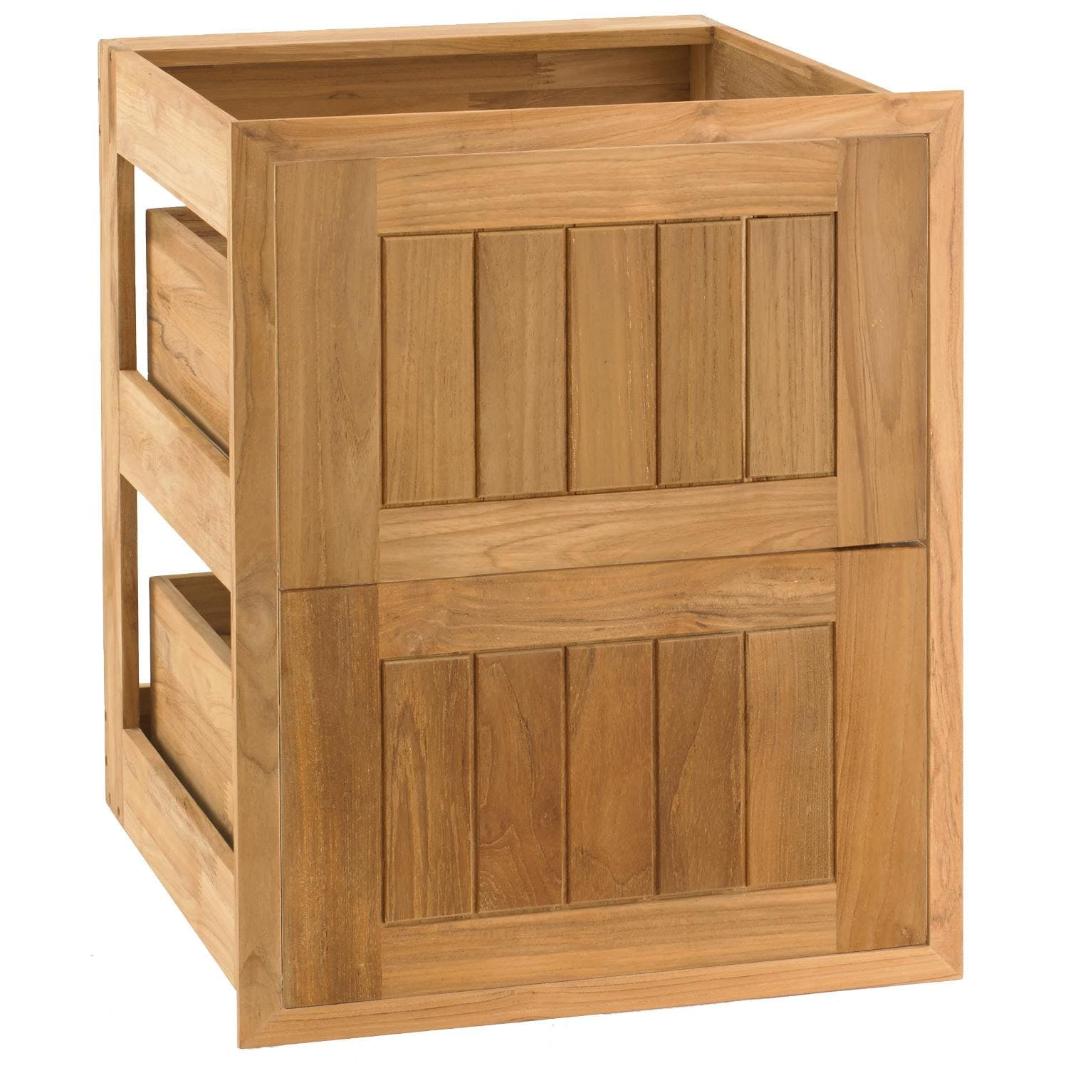 Pacific Teak Cottage 18-Inch Teak Wood Double Access Drawer - UD2V-18C ...