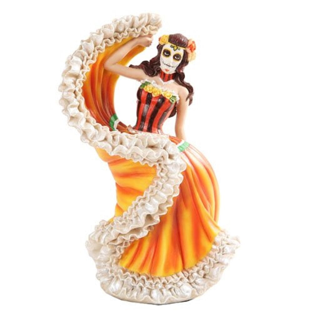 Pacific Trading Orange Day of The Dead Dancer Figurine DOD Home Decor ...