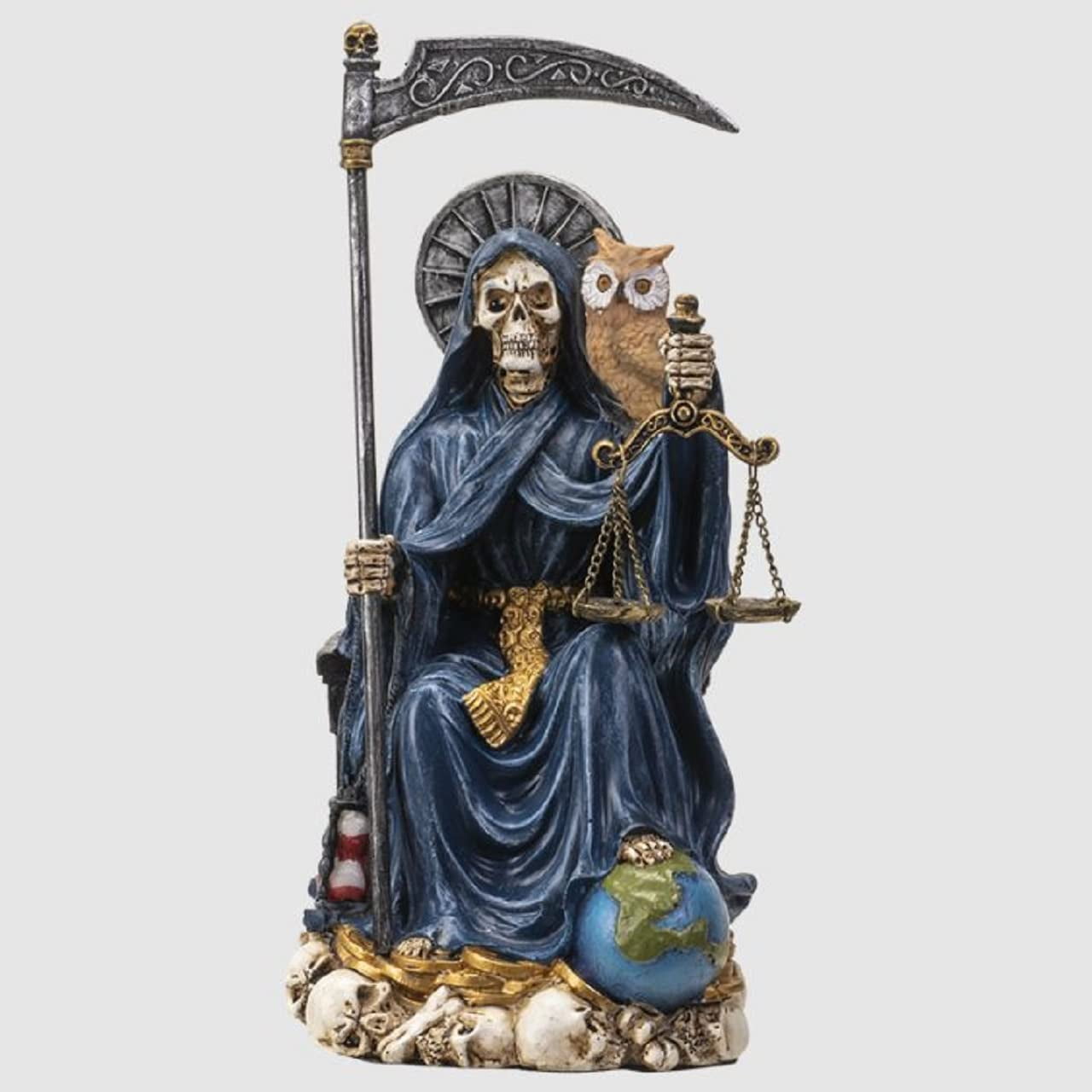 Pacific Giftware Santa Muerte, 9-inch Height, Blue, Cold Cast Resin ...
