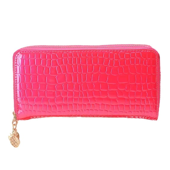 PacificPlex Double Zip Wristlet Wallet Womens Patent Card Money Holder ...