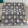 PacificPlex Preppy Plush Soft Smile Blanket Reversible (50 x 60, Grey ...