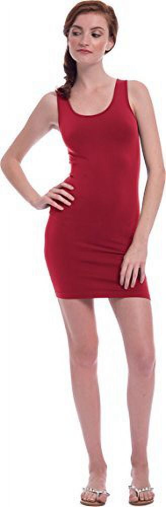 PacificPlex Womens Basic Knit Tank Dress Layering Bodycon - Walmart.com