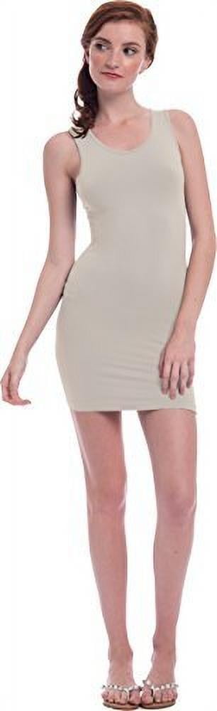 PacificPlex Womens Basic Knit Tank Dress Layering Bodycon - Walmart.com