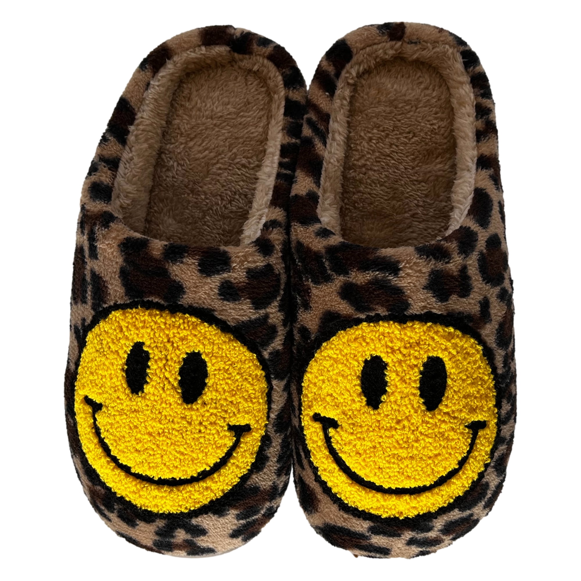 PacificPlex Womens Fuzzy Preppy Smile Slippers Retro Cozy Comfy Plush ...