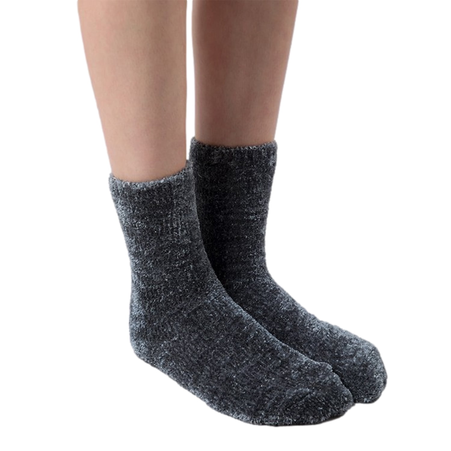 PacificPlex Womens Luxury Chenille Lounge Spa Socks (One-Size, Charcoal ...