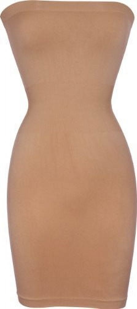 PacificPlex Womens Seamless Smoother Tube Slip Dress, Strapless Bodycon ...