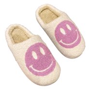 Smiley Face Slippers (Unisex), Slip Resistant, Slide-On House Shoes ...