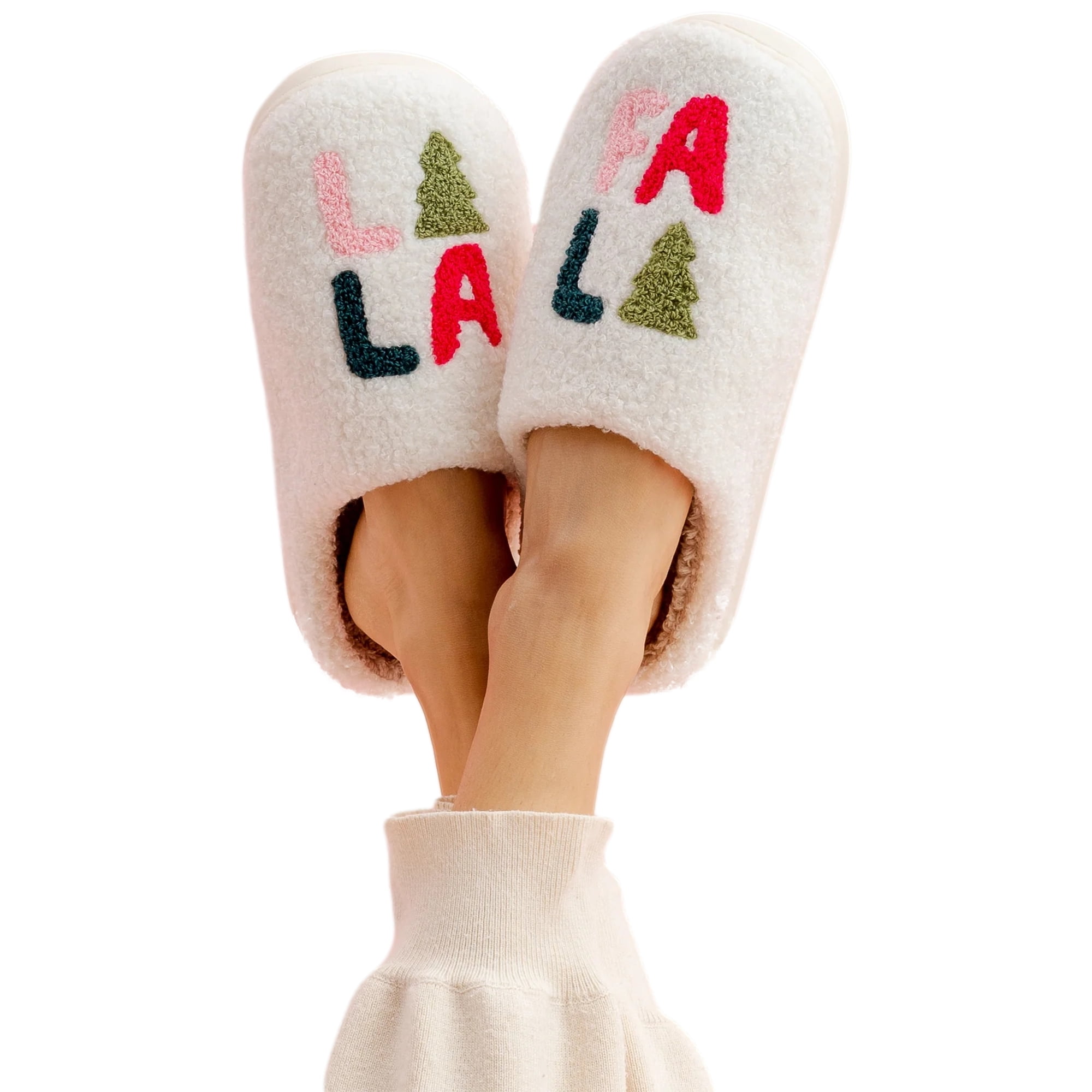 PacificPlex Womens Smiley Fuzzy Preppy Smile Slippers Retro Plush (5-6 ...