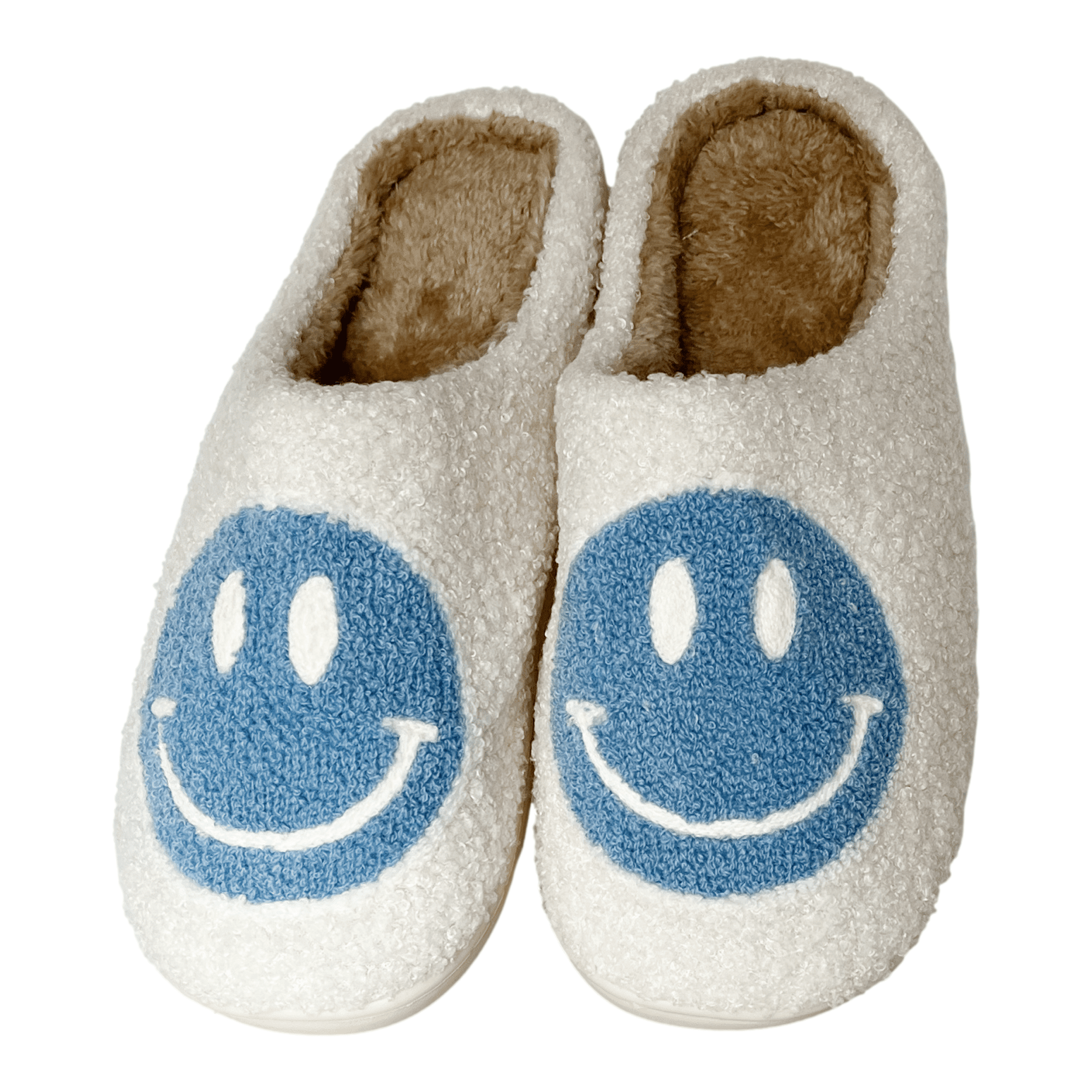 PacificPlex Womens Smiley Preppy Smile Slippers Retro Plush Warm (7-7.5 ...