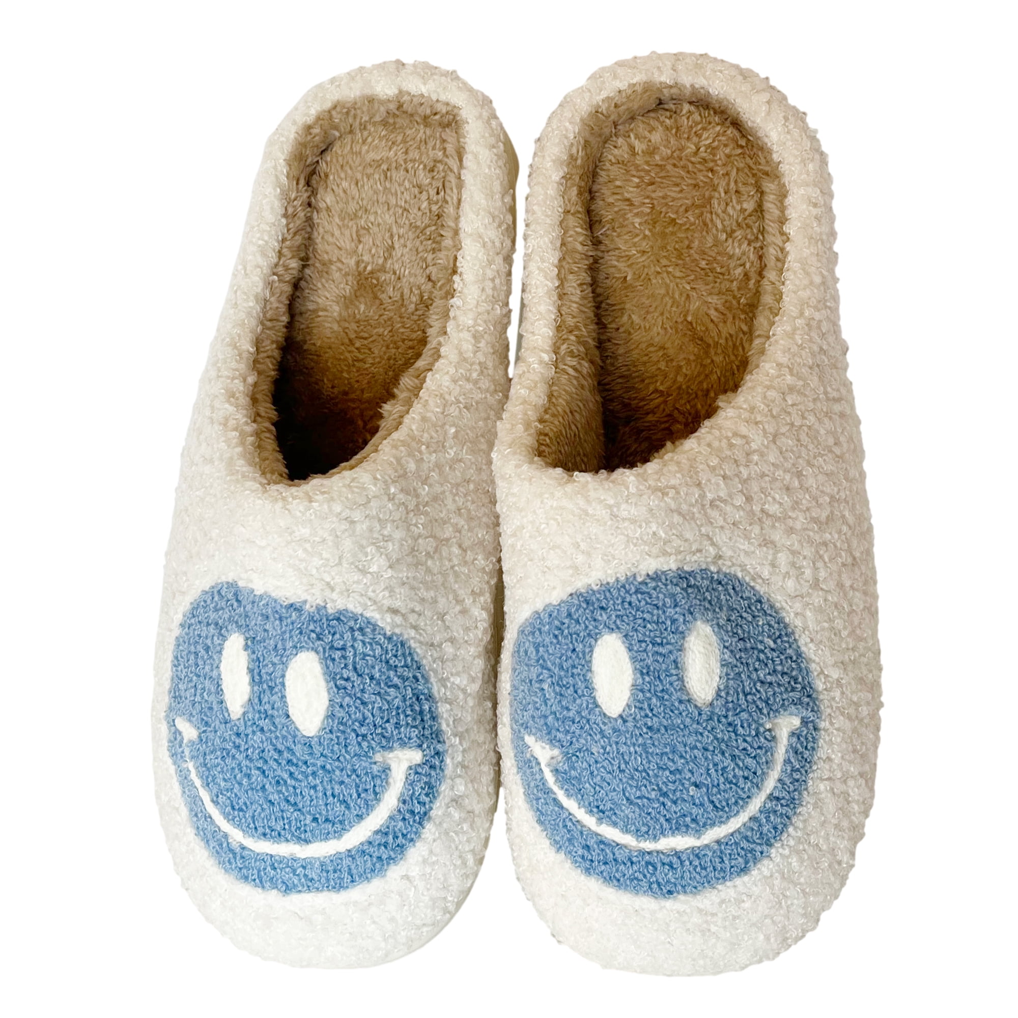 PacificPlex Women's Funny Feet Adults Smiley Face Plush Slippers (8-8.5 ...