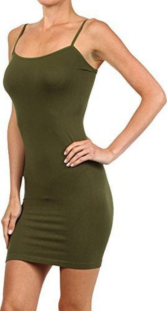 PacificPlex Womens Solid Stretch Slip Dress Spaghetti Straps, One Size ...