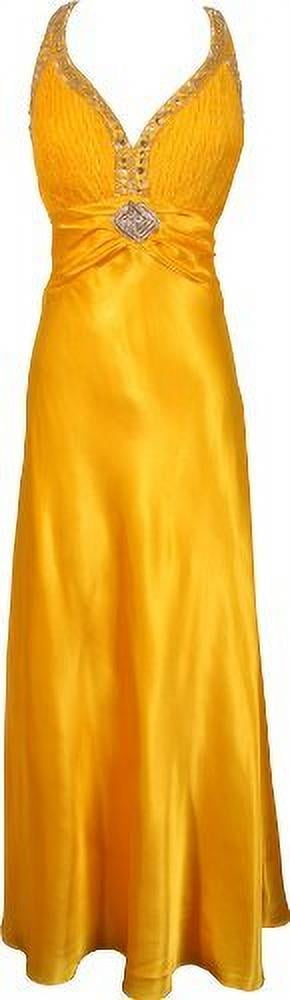 PacificPlex Womens Twist Back Beaded Satin Formal Gown Junior Plus Size ...