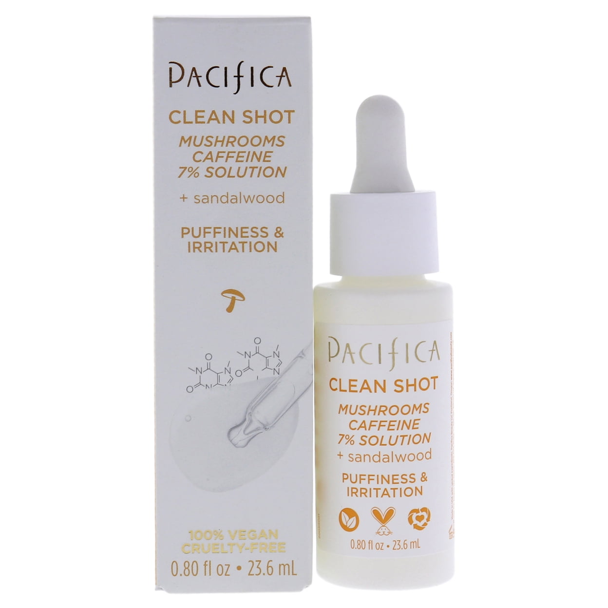 Pacifica Clean Shot Mushrooms and Caffeine 7 Percent Serum 0.80 oz ...