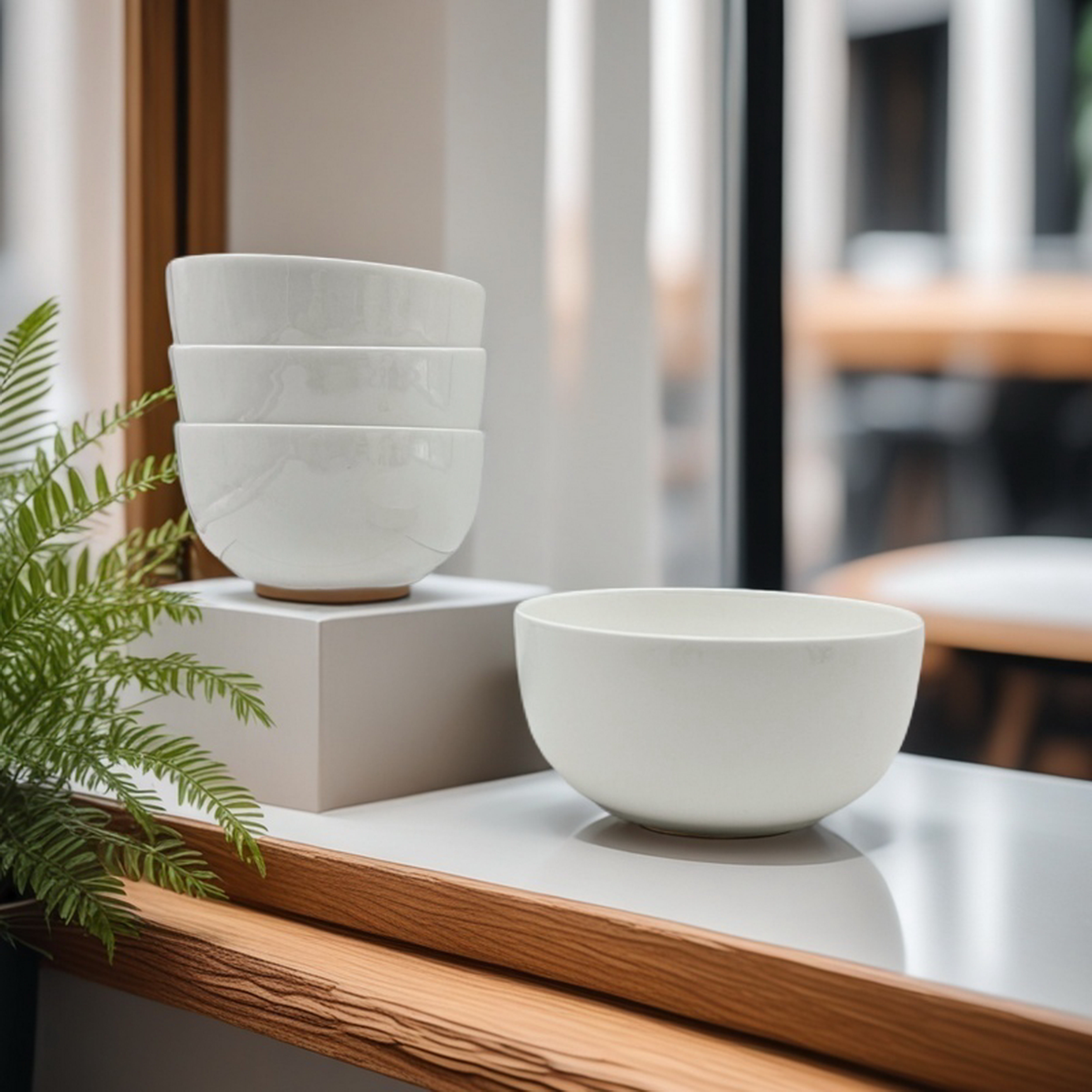 Pacifica Home 4-Pack 10 oz 4.5-Inch Bone China Porcelain Saucer Bowls ...