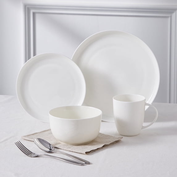 Pacifica Home Billy Coupe Shape Bone China Modern White Porcelain ...