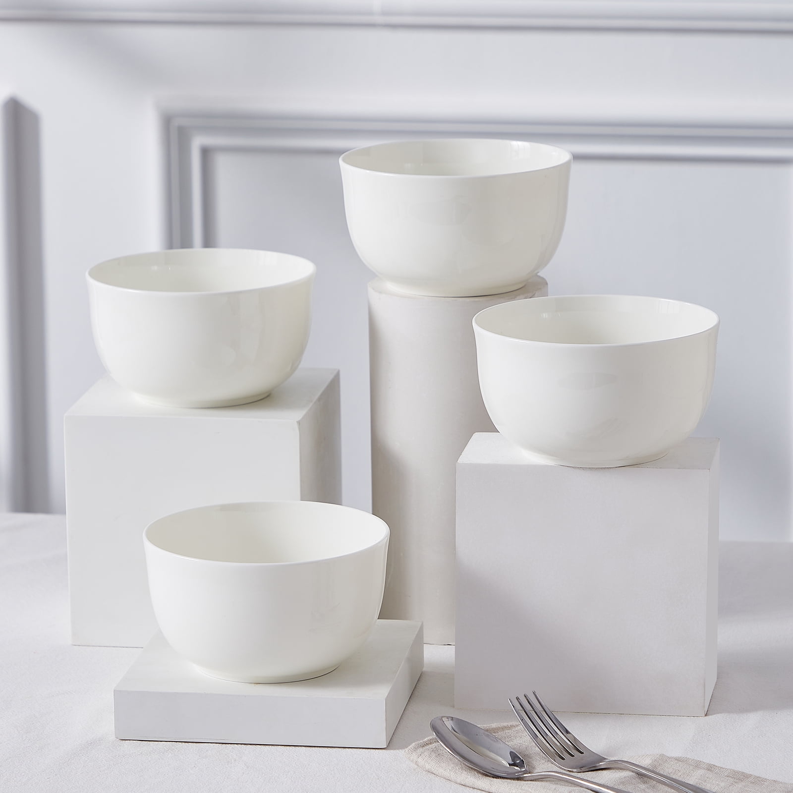 Pacifica Home Billy Coupe Shape Bone China Modern White Porcelain ...