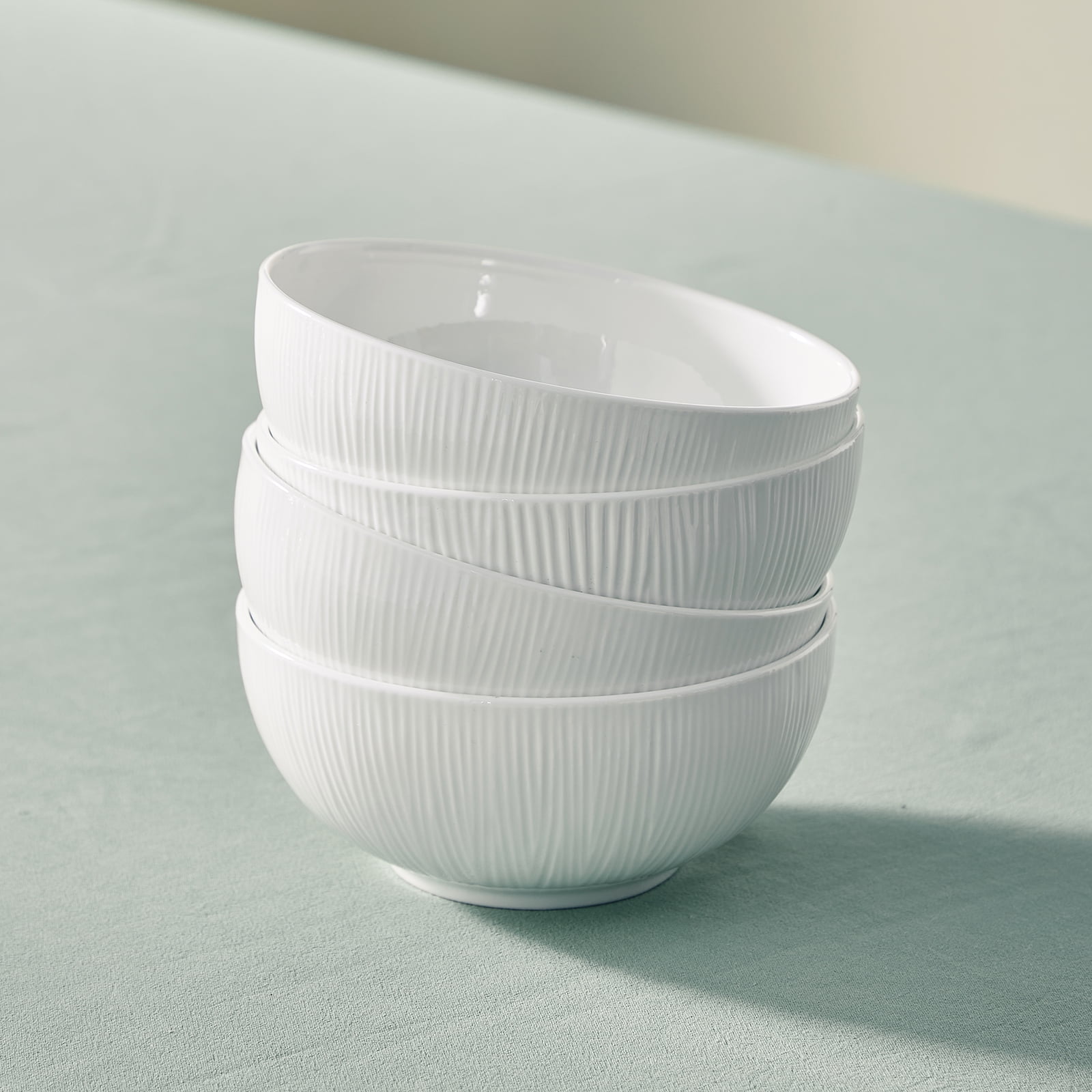 Pacifica Home Bone China Modern White Porcelain Dinnerware Set, Service for 4, Chip & Scratch ...