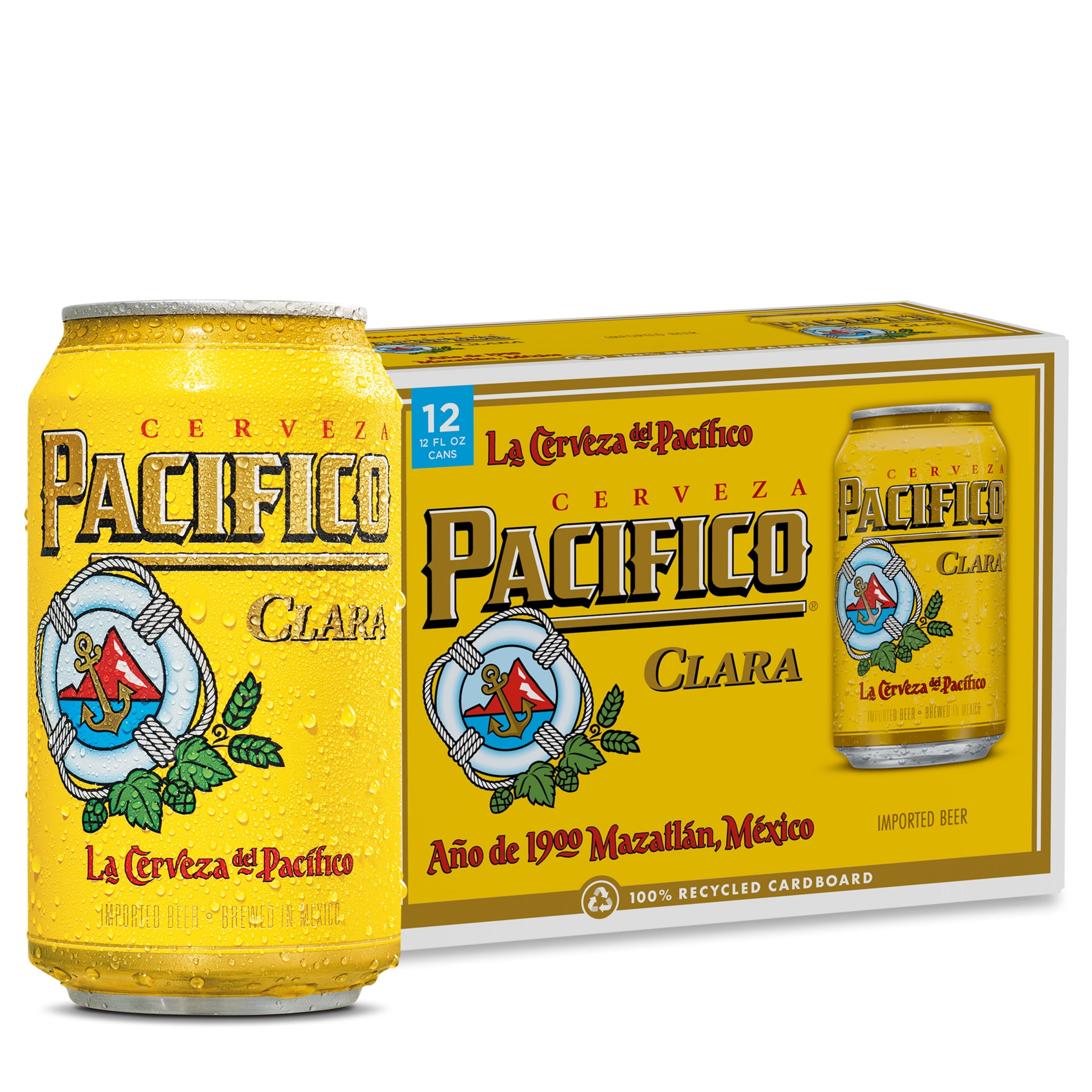 Pacifico Clara Mexican Lager Import Beer, 12 Pack 12 fl. oz. Cans, 4.4% ...