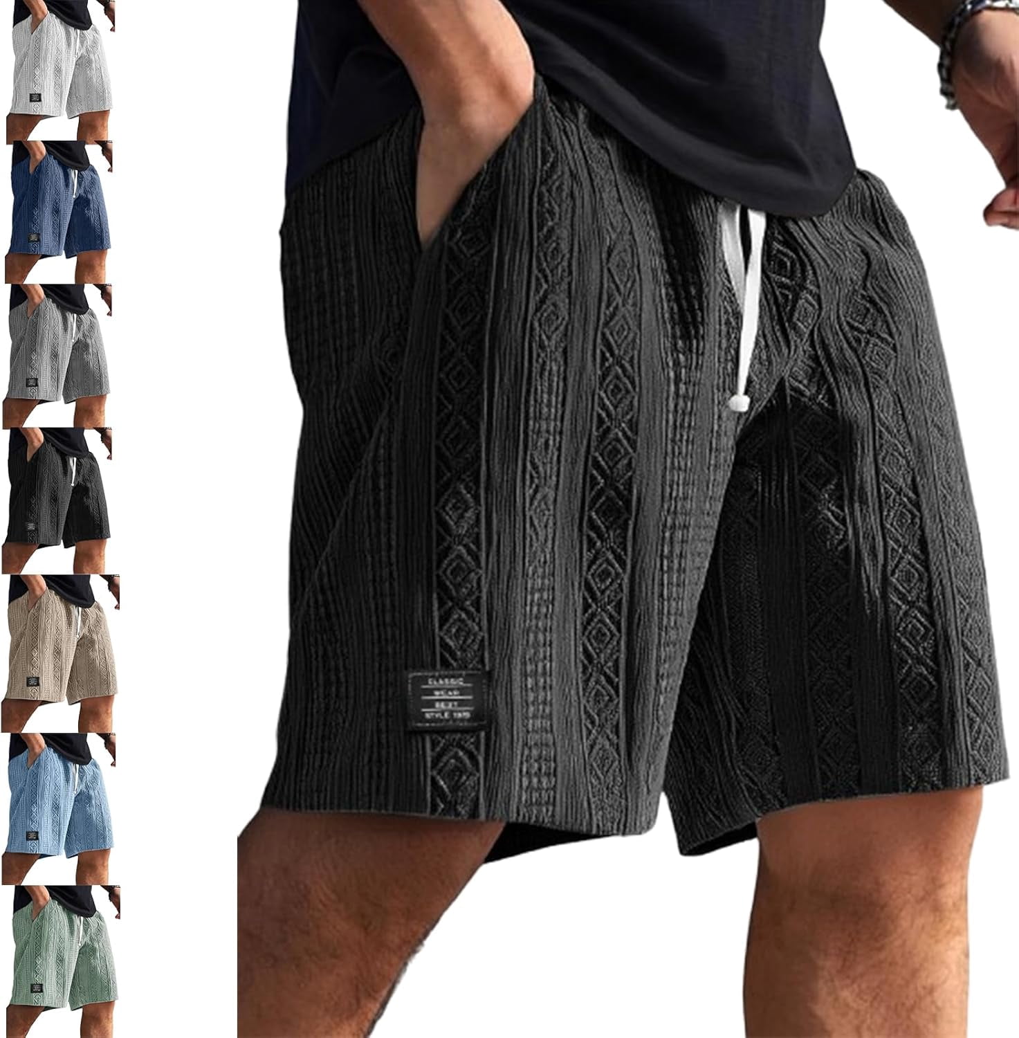 Pacificozy Men's Shorts, Mens Shorts, Men Jacquard Texture Embroidered ...