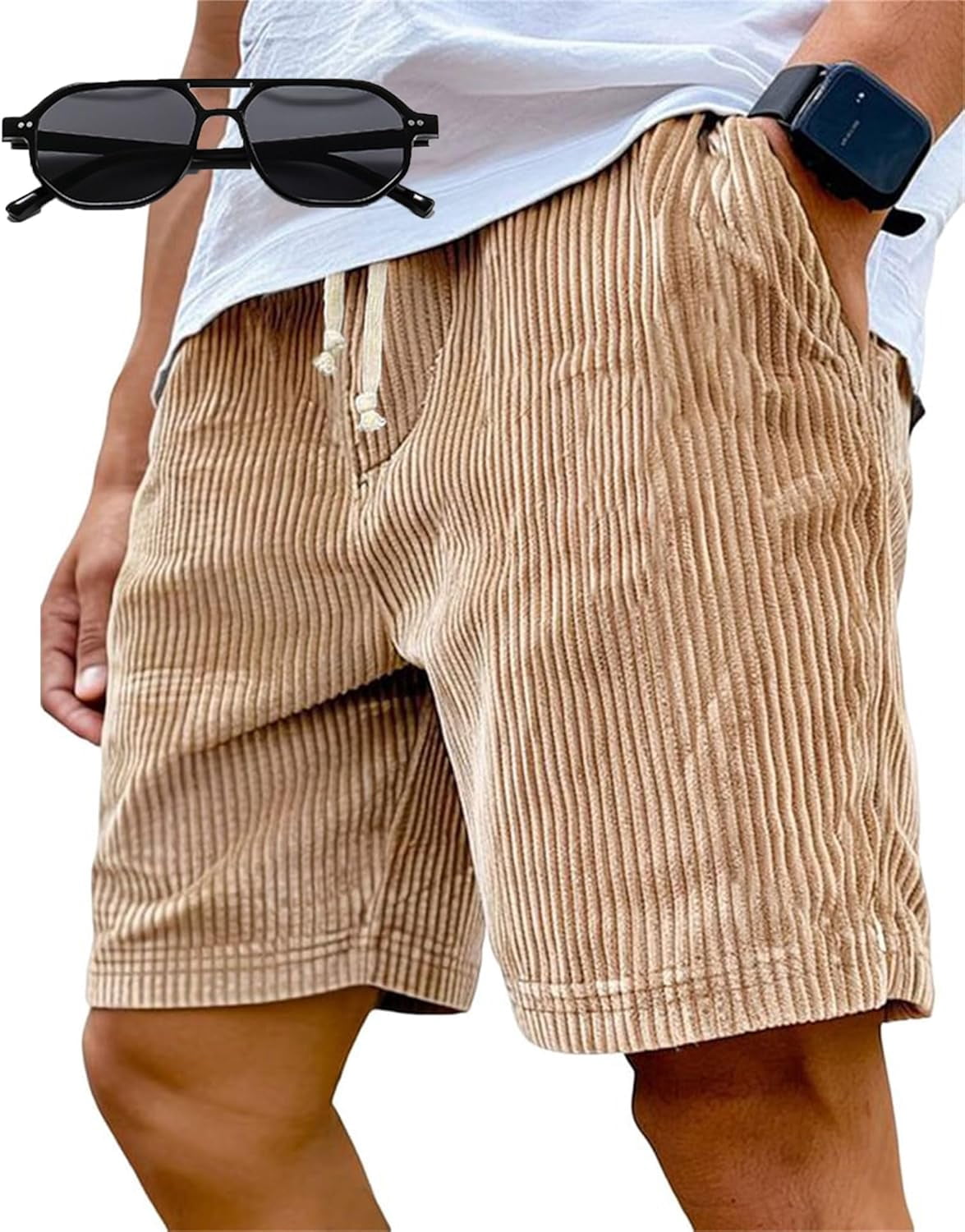 Pacificozy Men's Shorts, Mokaloha Mens Shorts, Fashion Vintage Corduroy ...