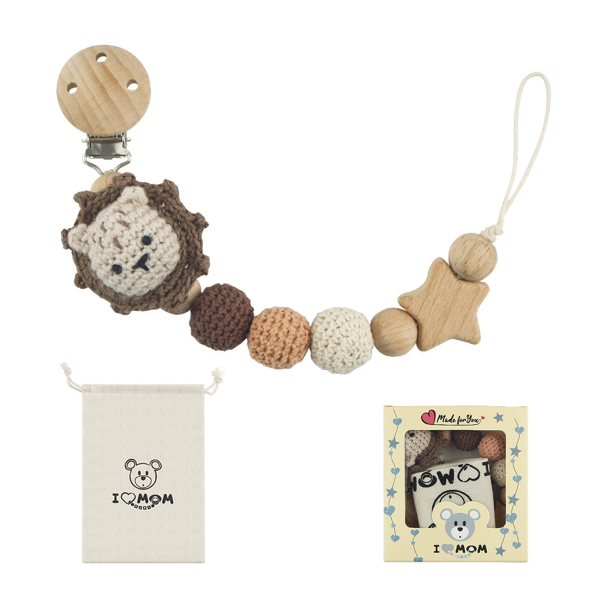 Pacifier Clip, Cute Animal Pacifier Holder Clip for Boys and Girls ...