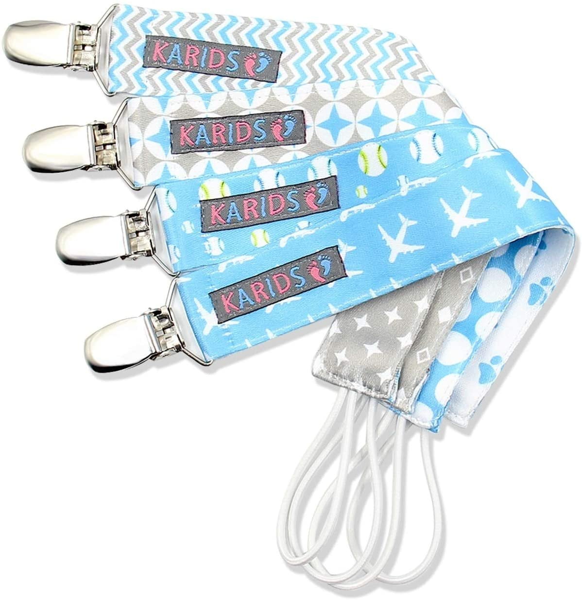 Pacifier Clip Girl and Boy Metal 4 Pack for Babies, Infants, and ...