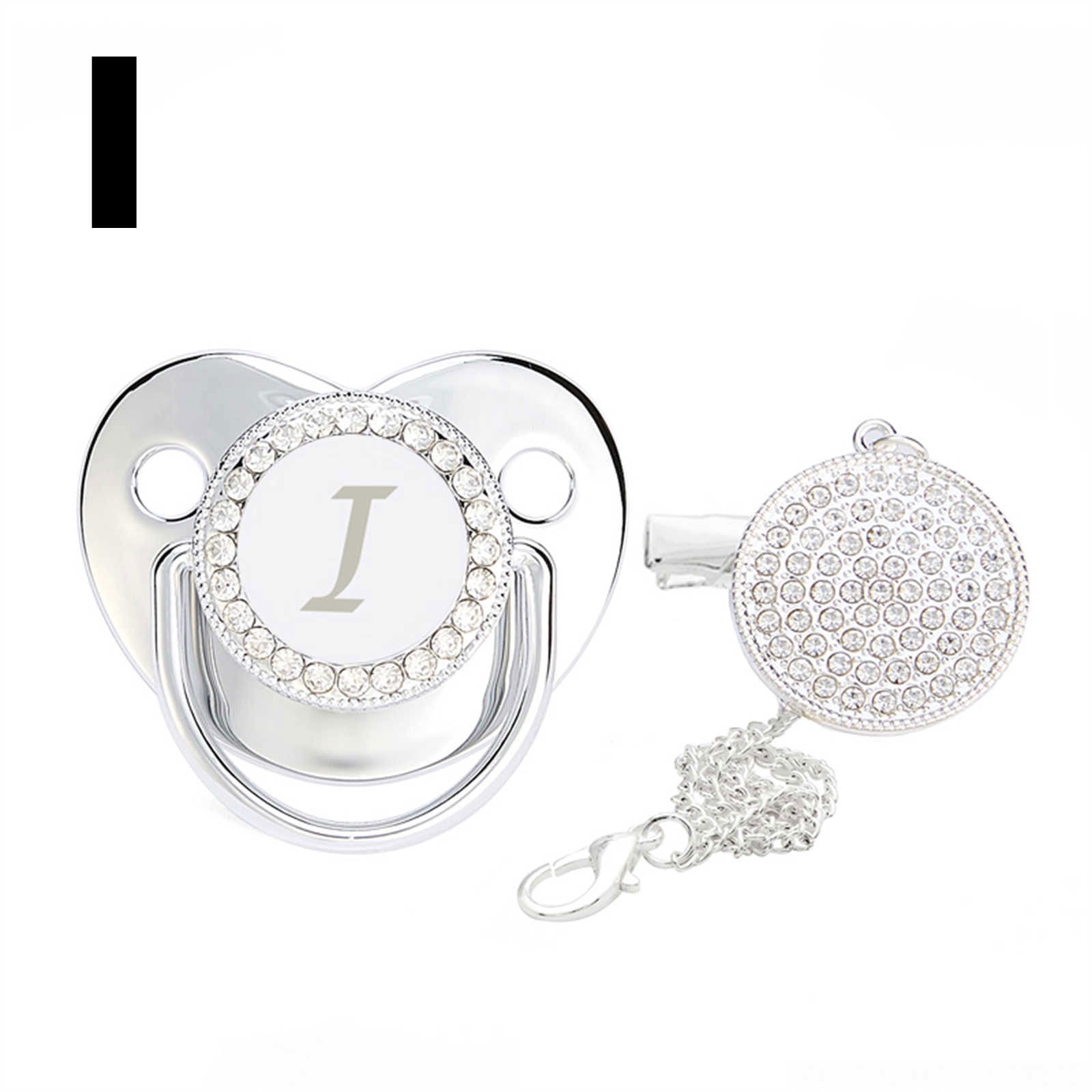 Pacifier Clips Baby Girl, 26 Letter Rhinestone Baby Pacifier with Name ...