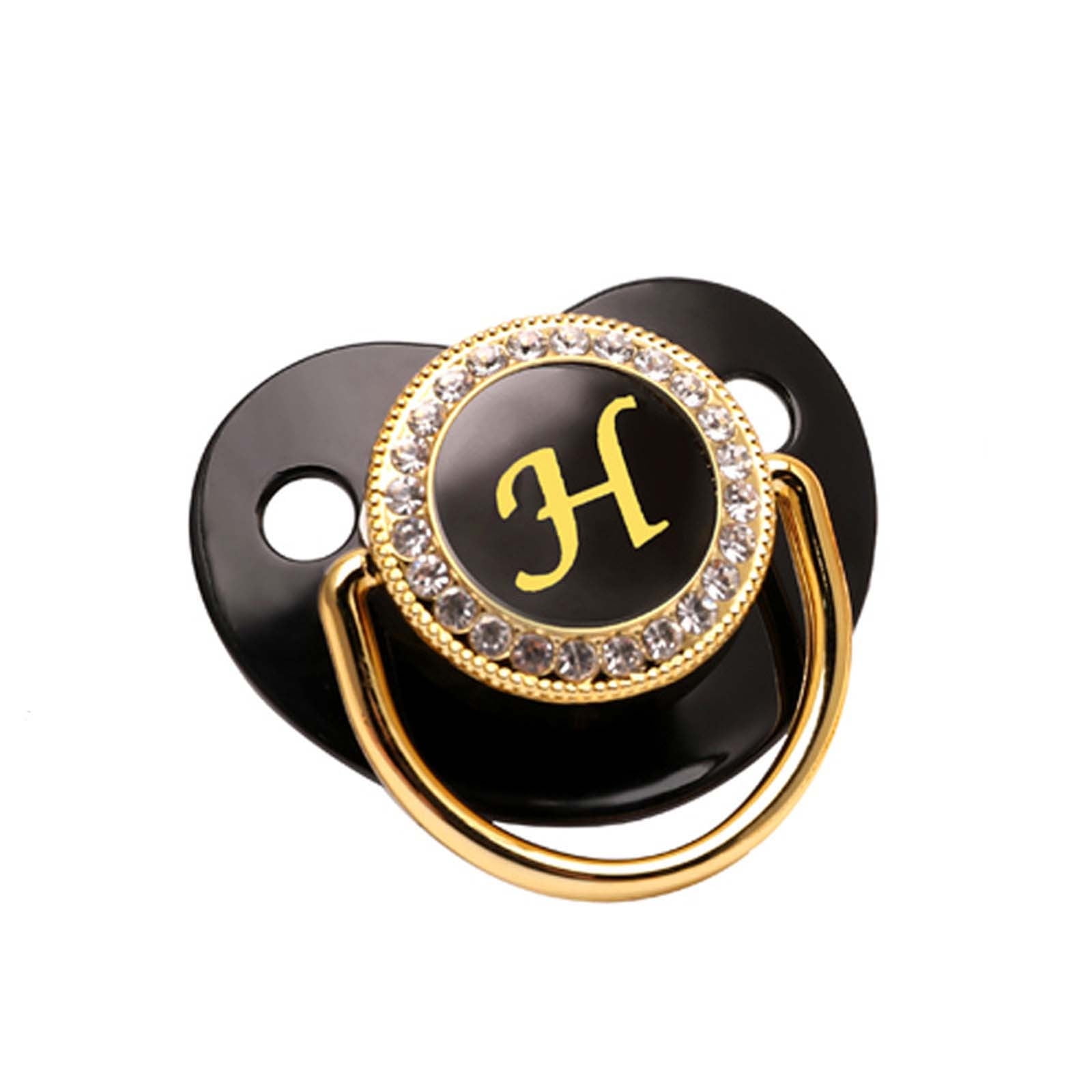 Pacifier Clips Baby Girl, 26 Letter Rhinestone Baby Pacifier with Name ...