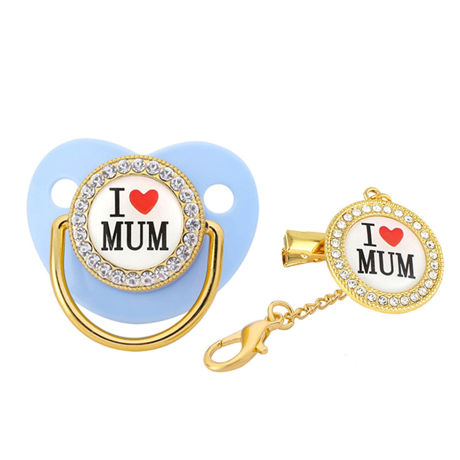 Pacifier Clips Baby Girl, 26 Letter Rhinestone Baby Pacifier with Name ...