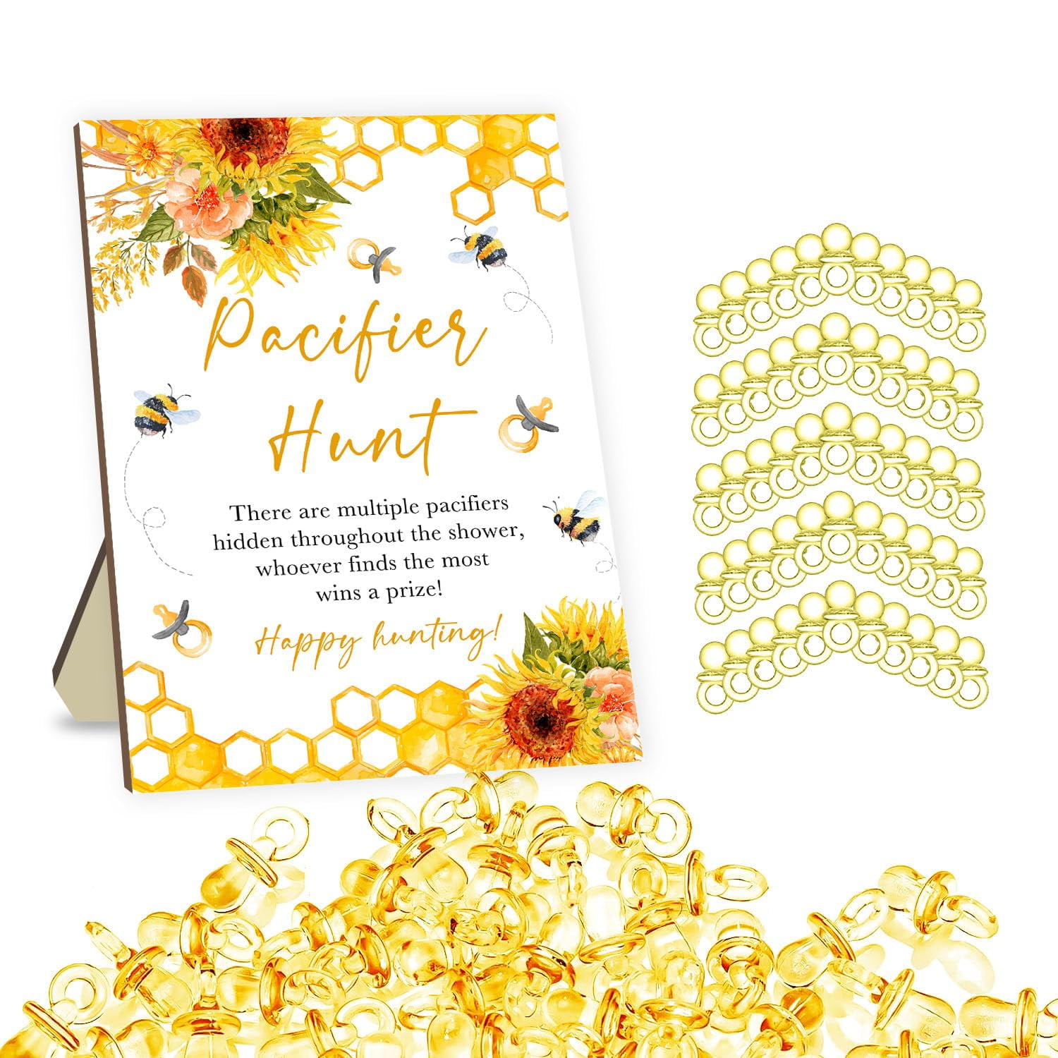 Pacifiers Hunt For Baby Shower Game, Includes Pacifier Hunt Sign And ...