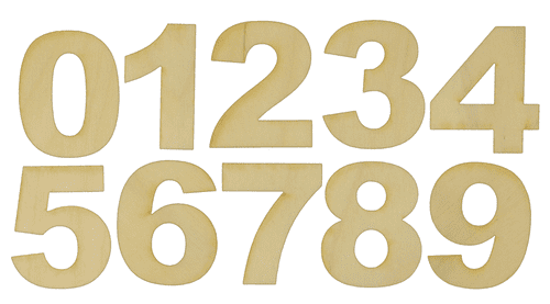 Pack of 1, 3 Inch x 1/4" Baltic Birch 8 Wood Numbers in The Arial Font ...