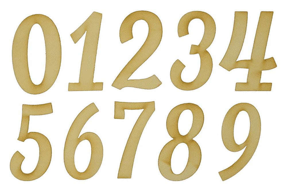 Pack of 1, 4 Inch x 1/8" Baltic Birch 7 Lavanderia Font Wood Numbers ...
