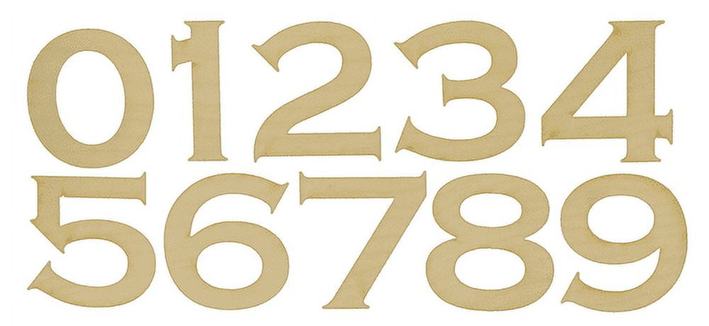 Pack of 1, 4 Inch x 1/8" Baltic Birch 8 Wood Numbers in The Copperplate ...