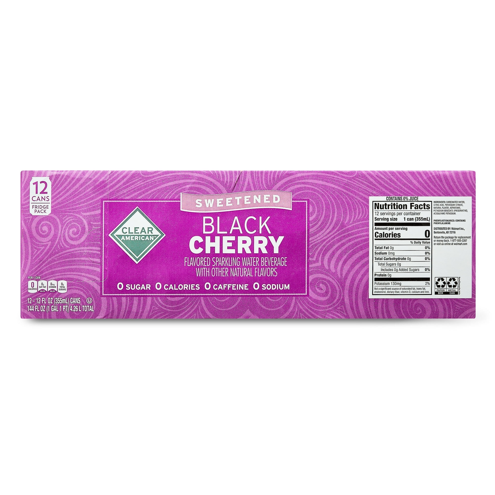(Pack 1) American Black Cherry Sparkling Water, 12 fl oz, 12 Count packaging may varry - Walmart.com