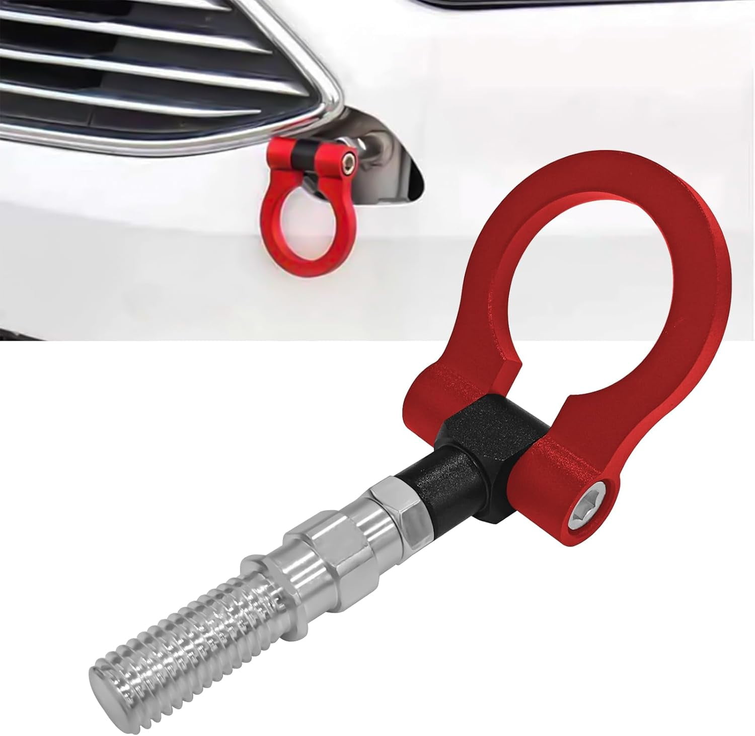 Pack-1 Car Front Bumper Tow Hook, Alloy Anti-Rust Foldable Portable Tow ...