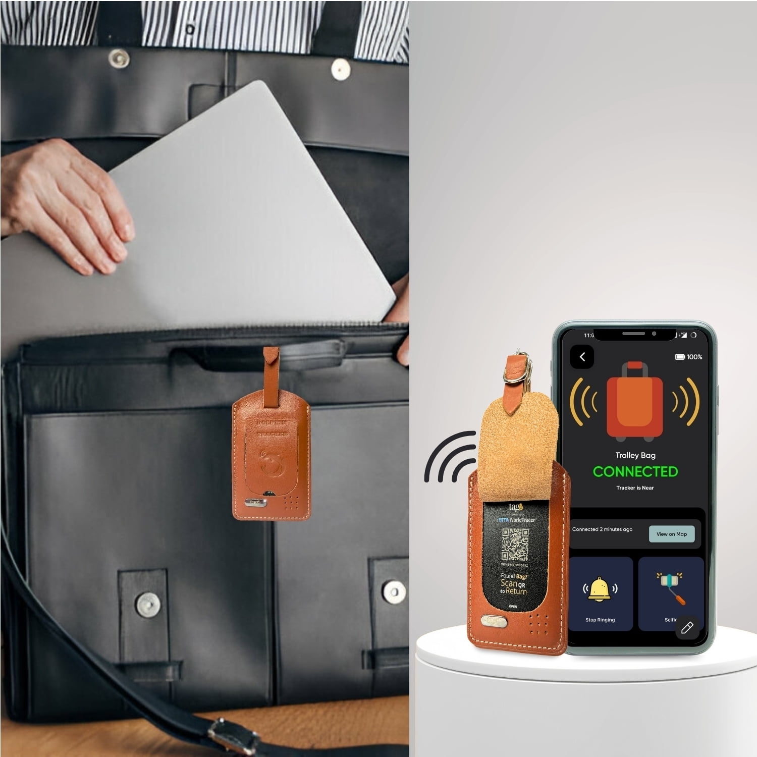 [Pack 1] Dolphin Smart Bag Tracker | Luggage Tracker Tag, Global Loss ...