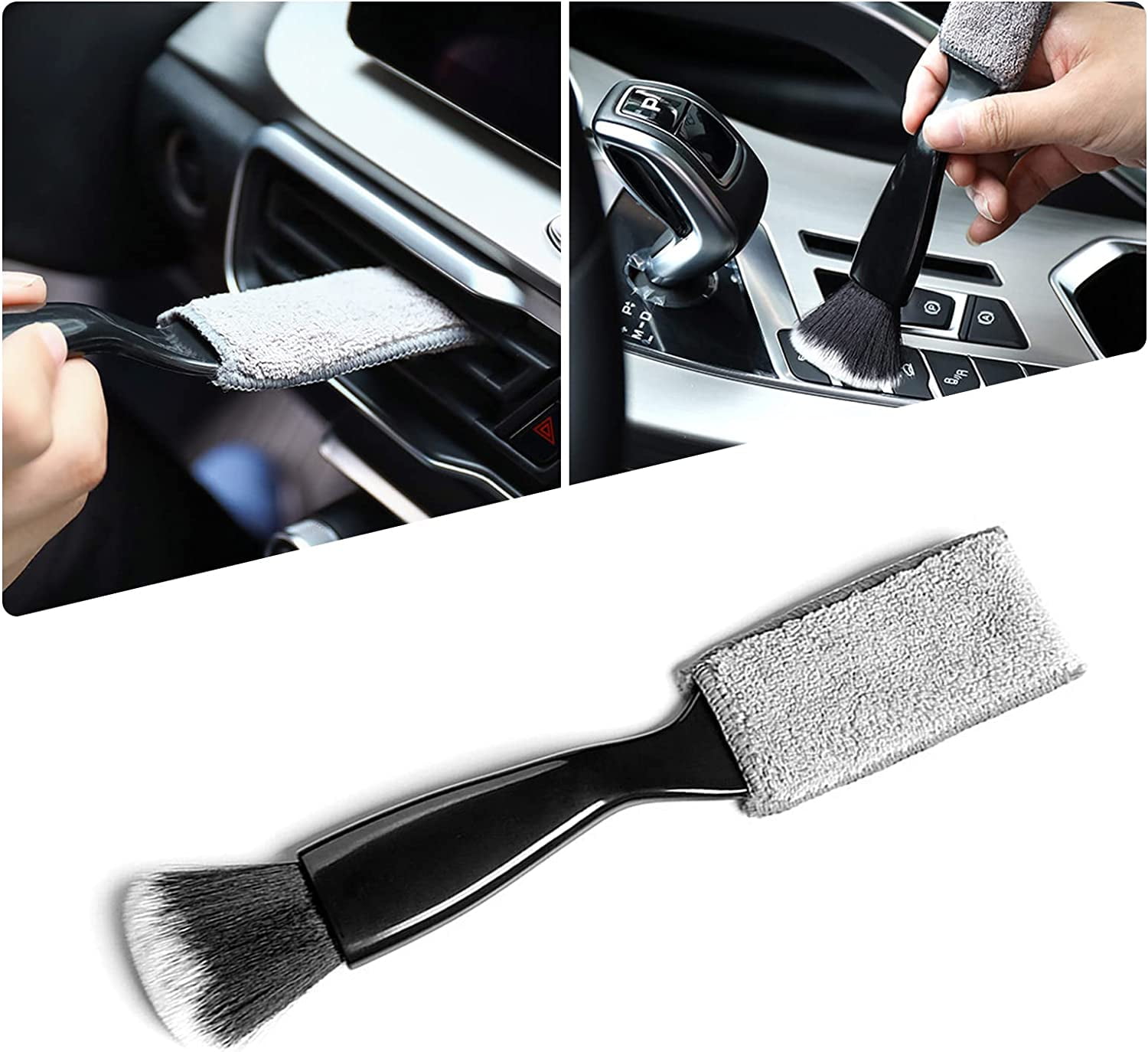Pack-1 Double Head Brush Car Clean, Soft Car Interior Detailing ...