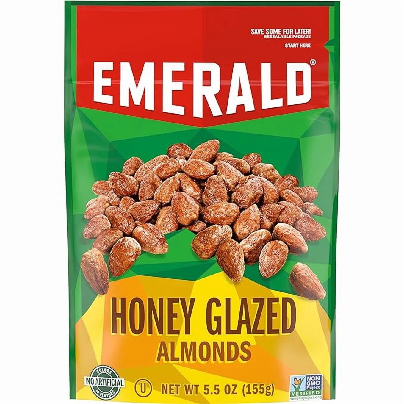 Pack of 1 Emerald Nuts Honey Glazed Almonds (1-Pack), 5.5oz Resealable ...