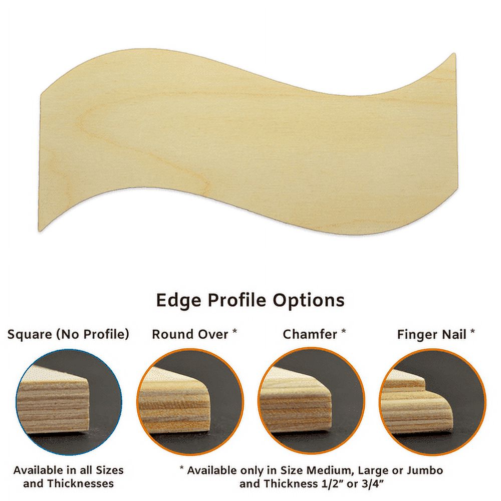 Pack of 1, Jumbo 18" x 8.25" x 1/2" Unfinished Plywood Chamfer Banner ...
