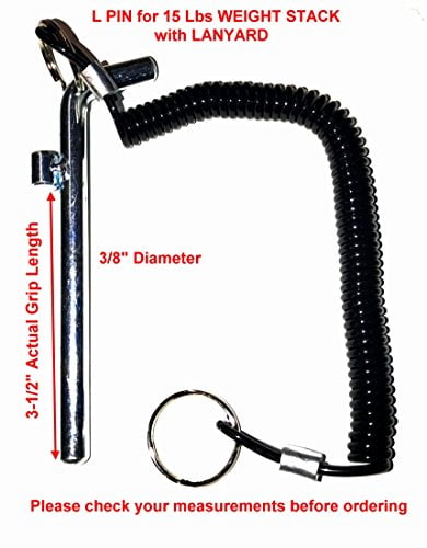 (Pack of 1) L-Pin, Tensile for 20 LB Weight Stack SELECTOR Pins (3/8 ...