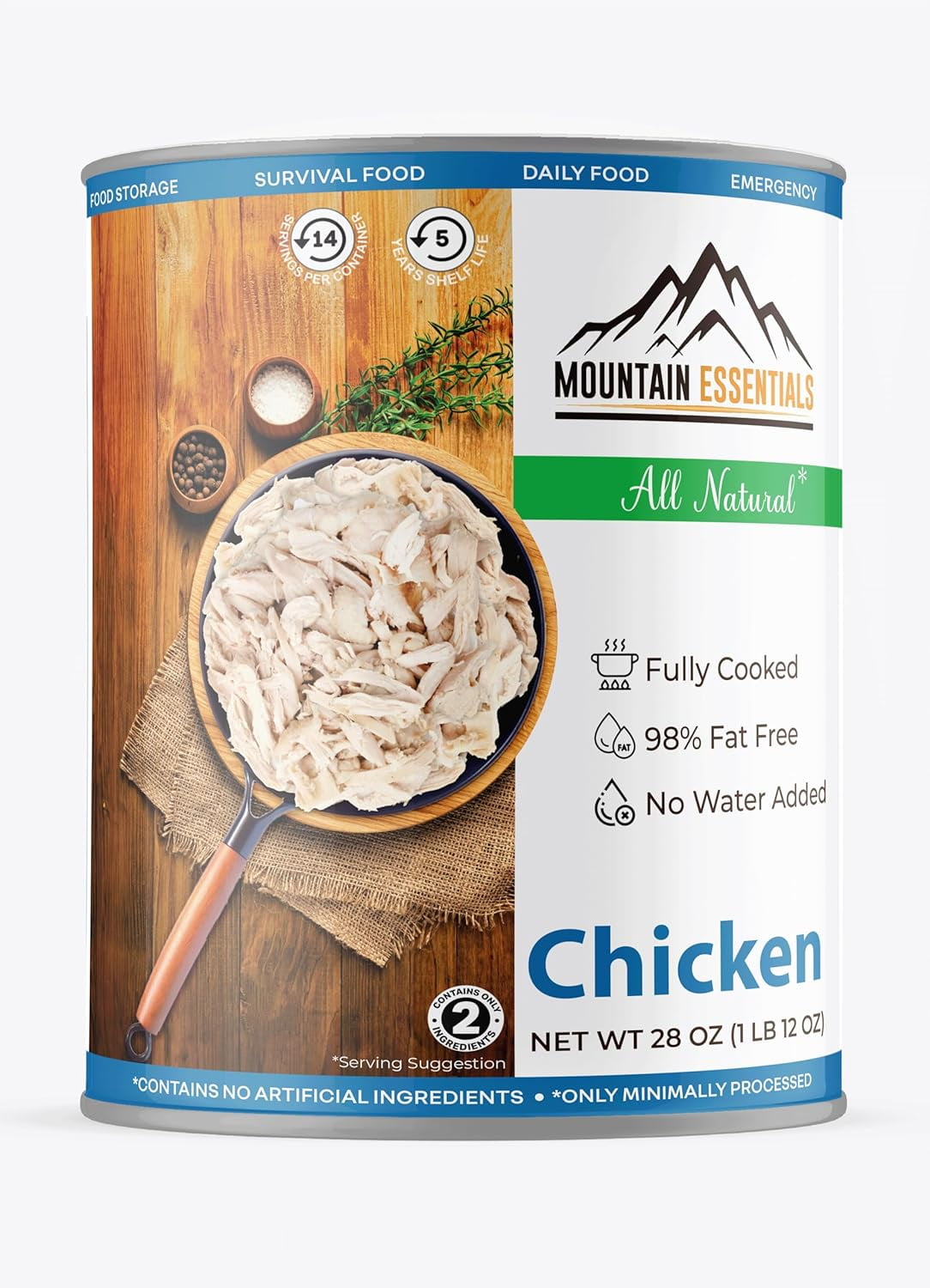 (Pack of 1) MOUNTAIN ESSENTIALS All Natural Fully Cooked Chicken 28 Oz ...