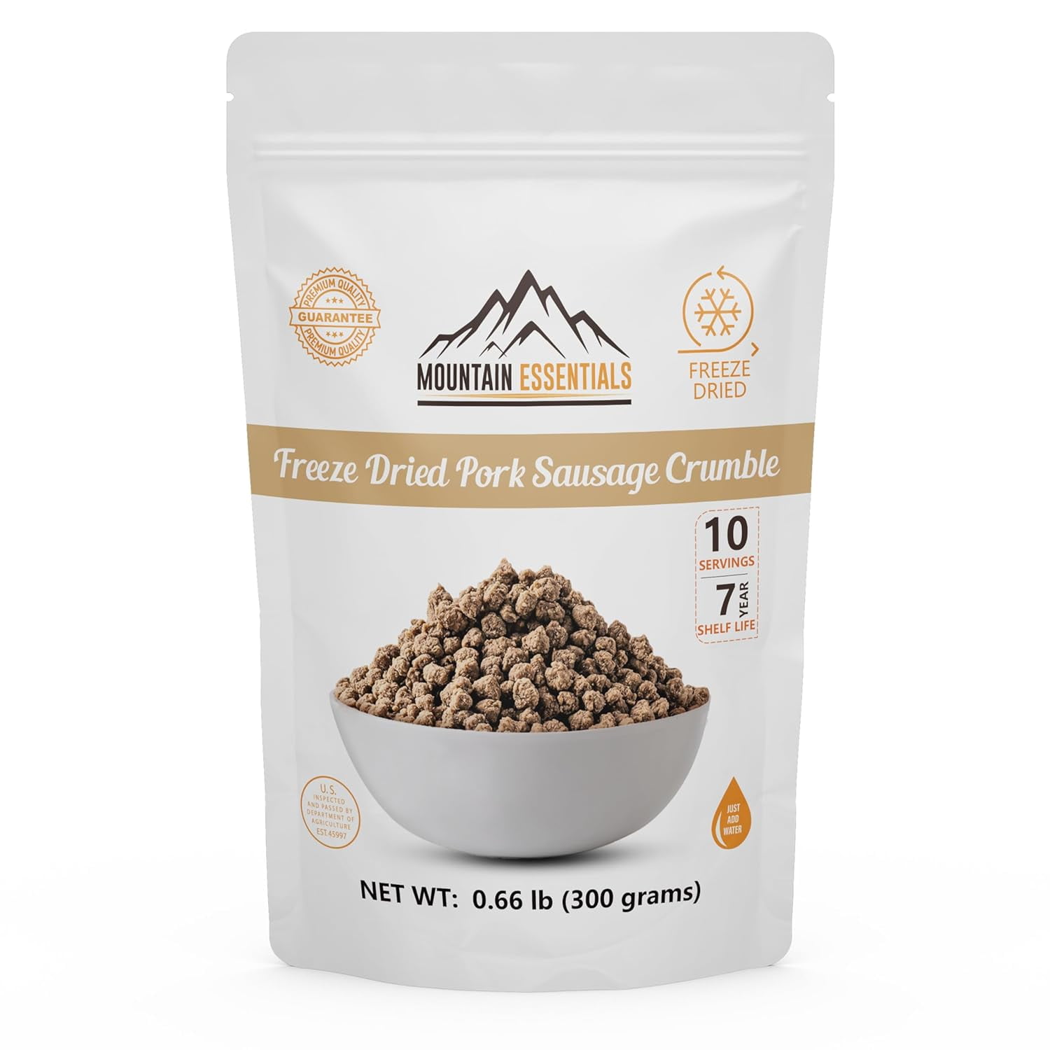 (Pack of 1) MOUNTAIN ESSENTIALS Freeze Dried Pork Sausage Crumble 10 ...