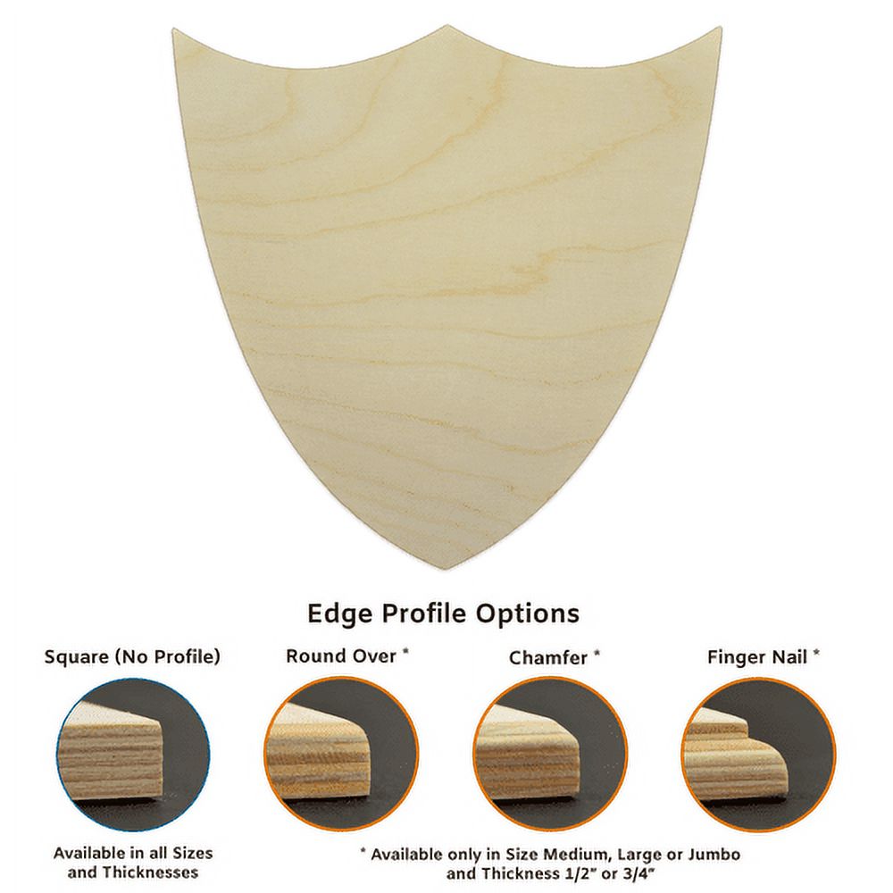 Pack of 1, Medium 8" x 8" x 3/4" Unfinished Plywood Chamfer Double Top ...