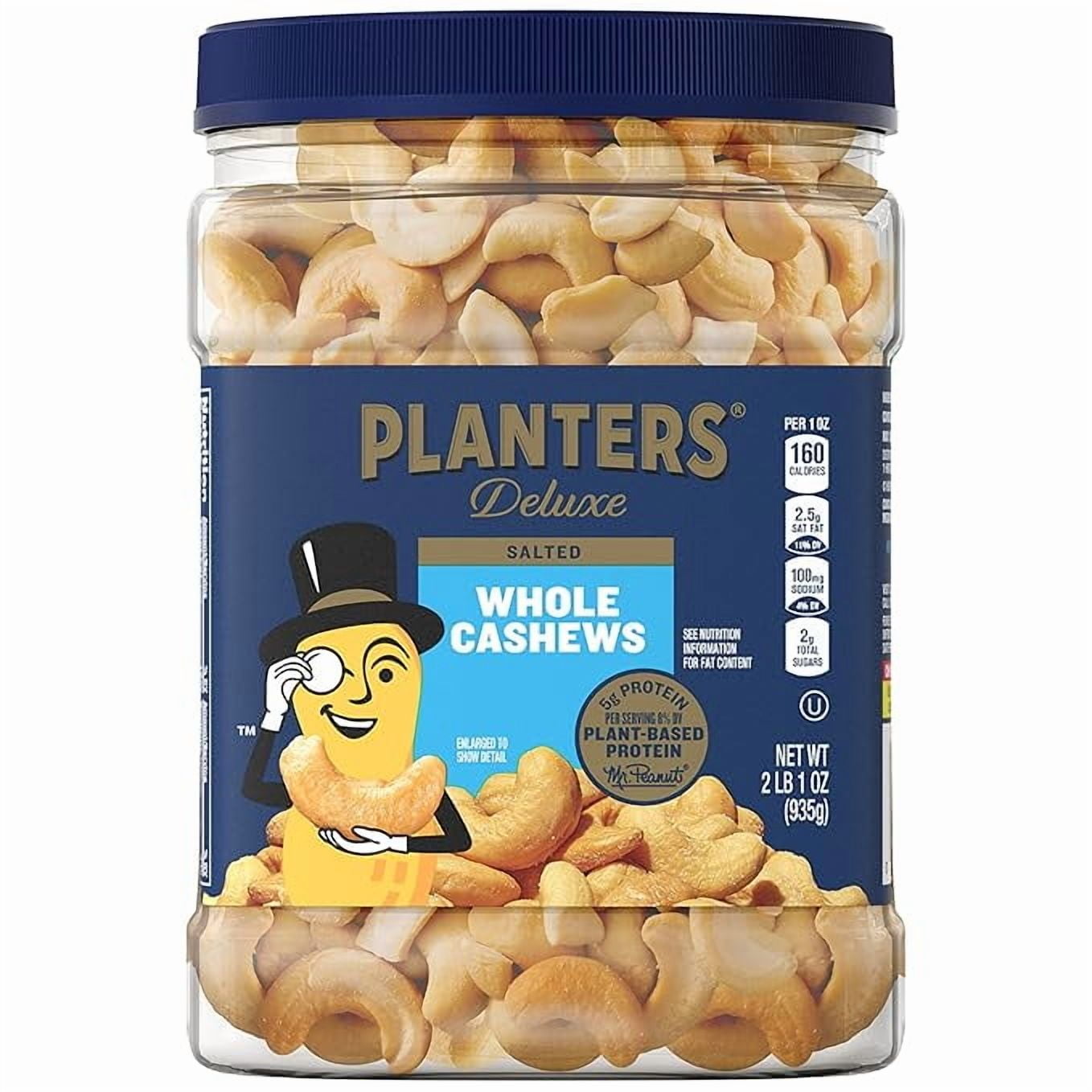 Pack of 1 PLANTERS Deluxe Salted Whole Cashews, Party Snacks, Plant ...