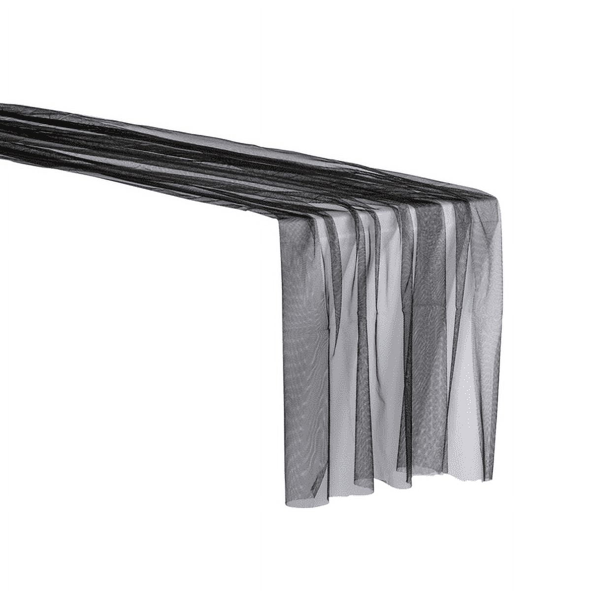 Pack of 1, Soft Tulle Table Runner Extra Long 30" X 16Ft - Black for ...