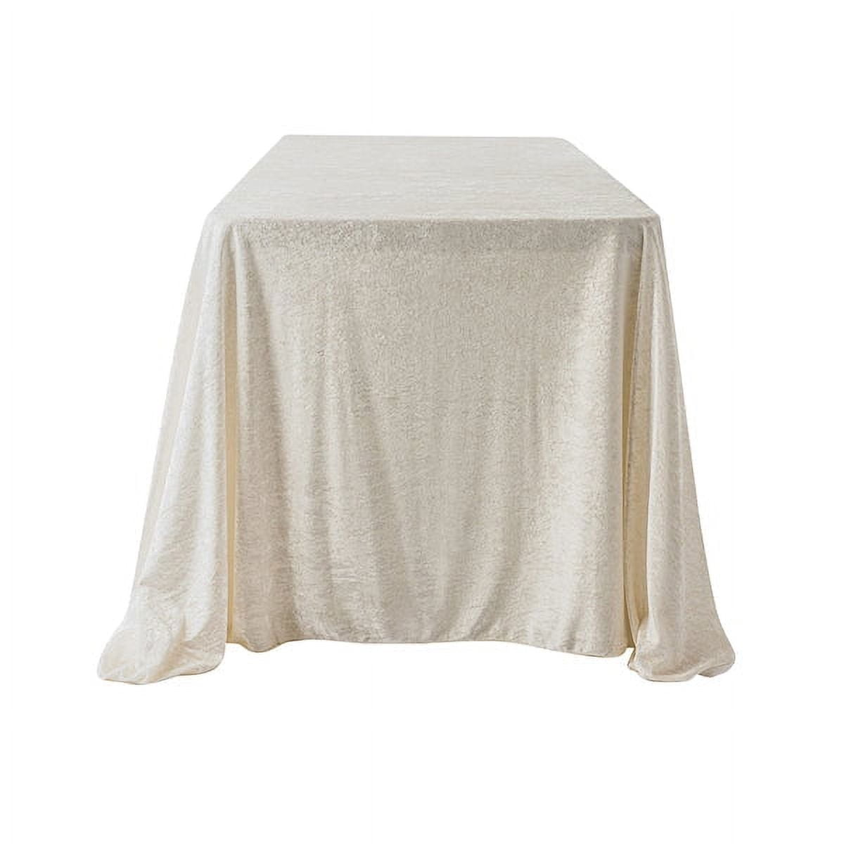 Pack of 1, Velvet 90"X156" Rectangular Tablecloth - Ivory for Wedding ...